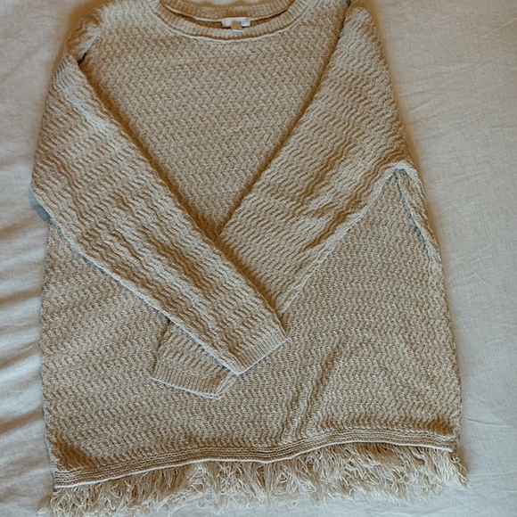 J. Jill | Sweaters | Jjill Fringe Bottom Tunic Length Sweater | Poshmark